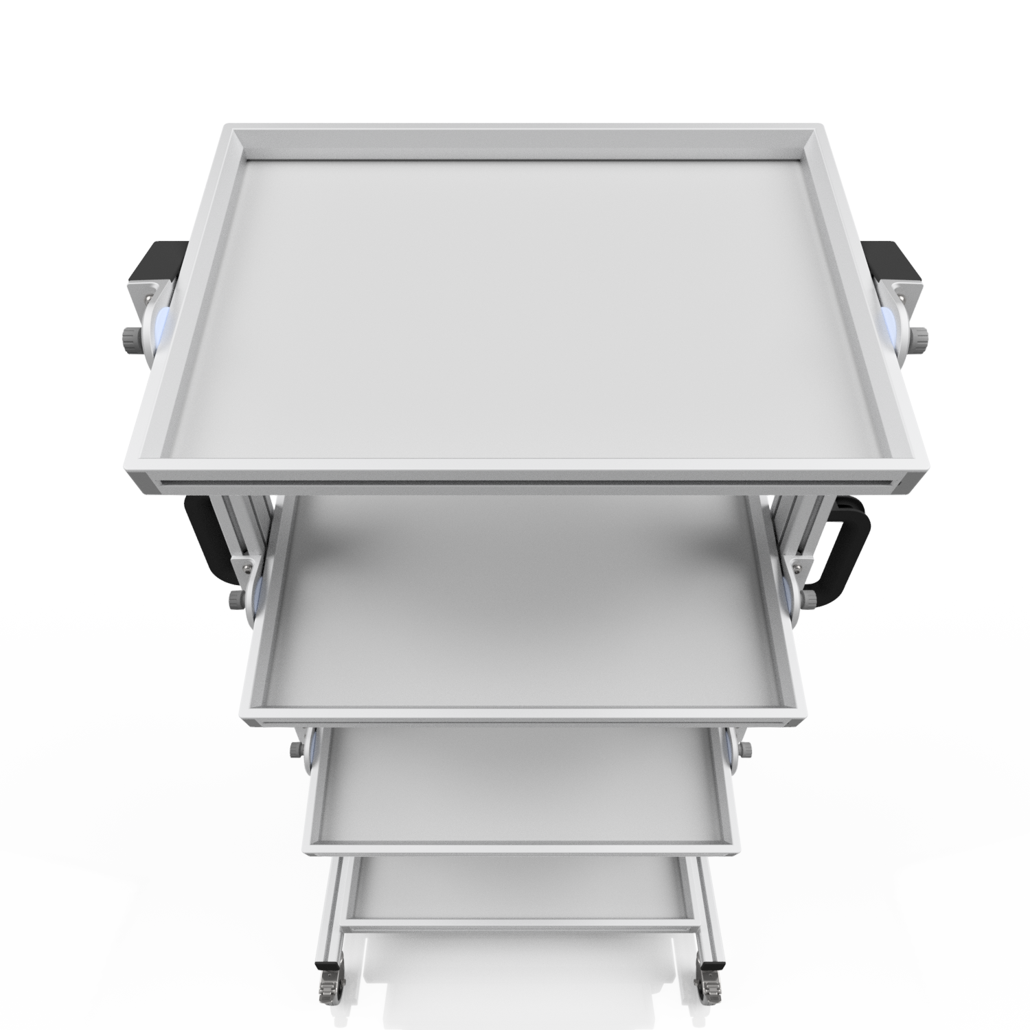 Systemwagen für Eurobehälter 60 x 40 H 134 cm neigbar | 3 x Tablar neigbar, 1 x Tablar starr ...